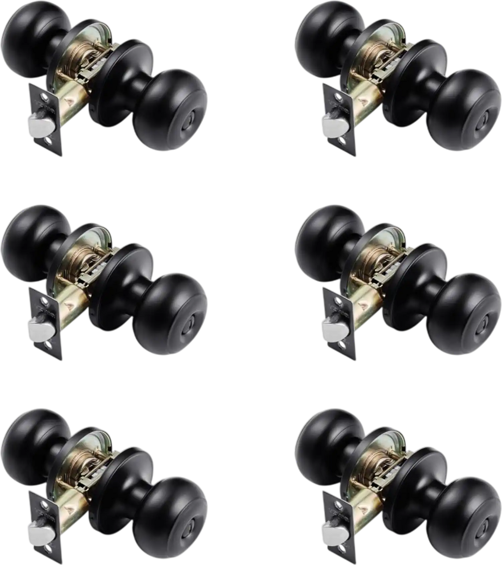Vevor Door Knobs Privacy Matte Black 6-Pack New – FactoryPure