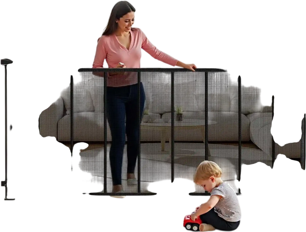 Vevor Retractable Baby Gate Extra-Wide 202.7" x 39" Black New – FactoryPure