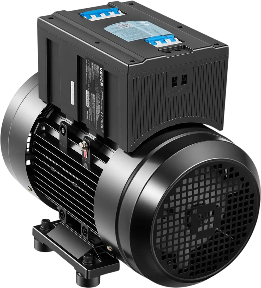 Vevor Rotary Phase Converter Single Phase to 3-Phase 10HP 28A 208-240V ...
