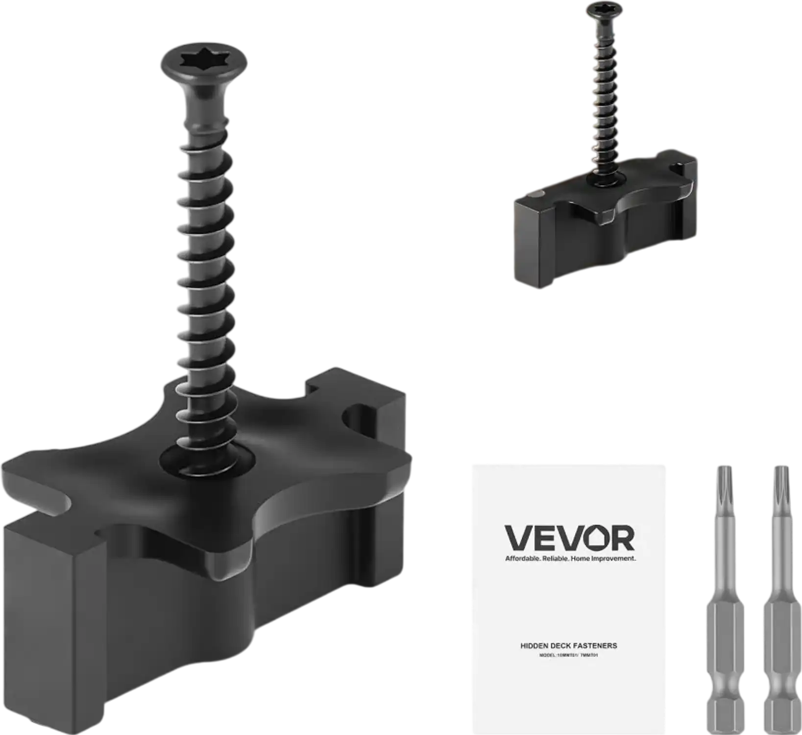 Vevor Hidden Deck Fasteners 500 PCS Composite T-Clips Black New ...