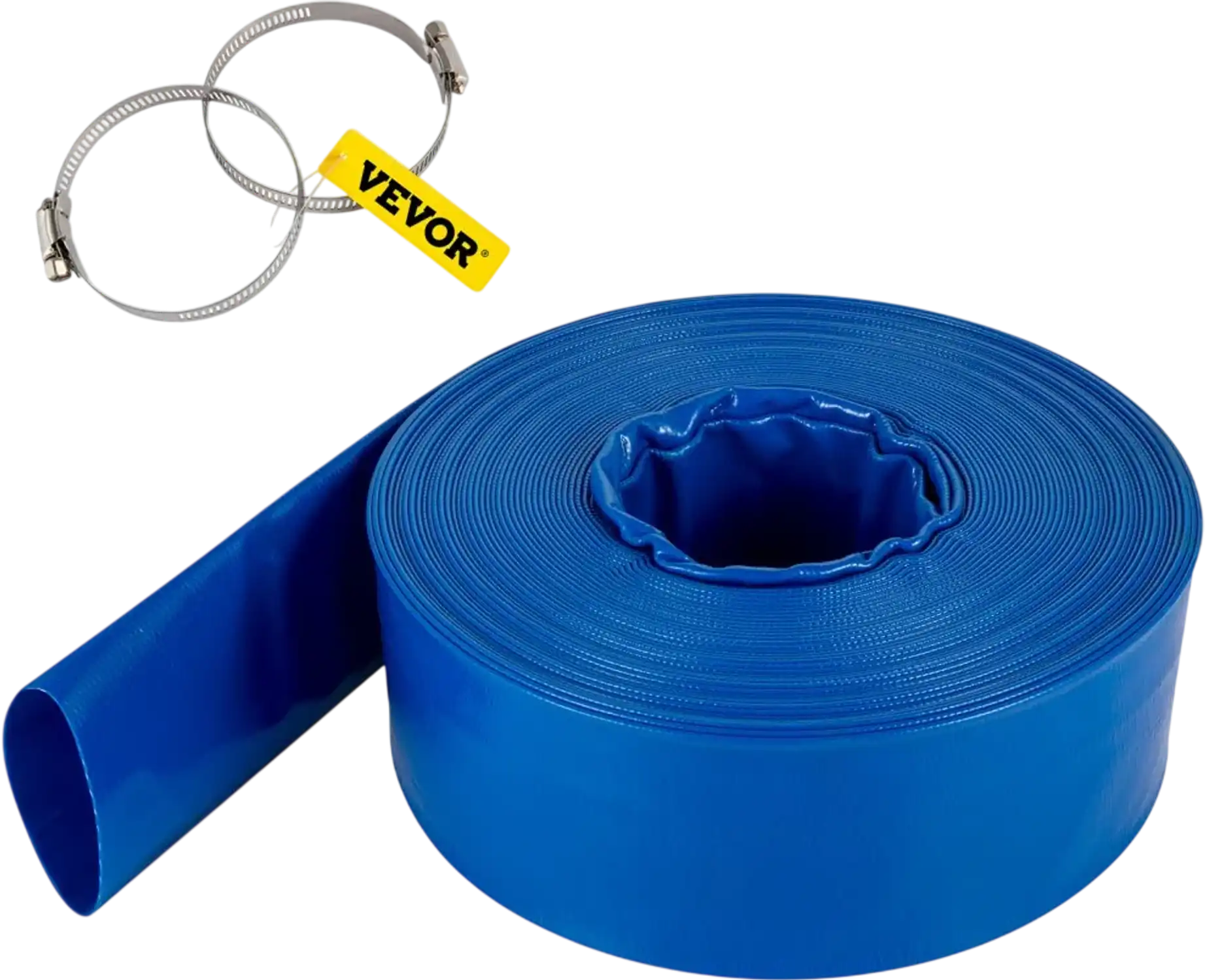 Vevor Discharge Hose 1-1/2" x 105' PVC Fabric Lay Flat Backwash Drain ...