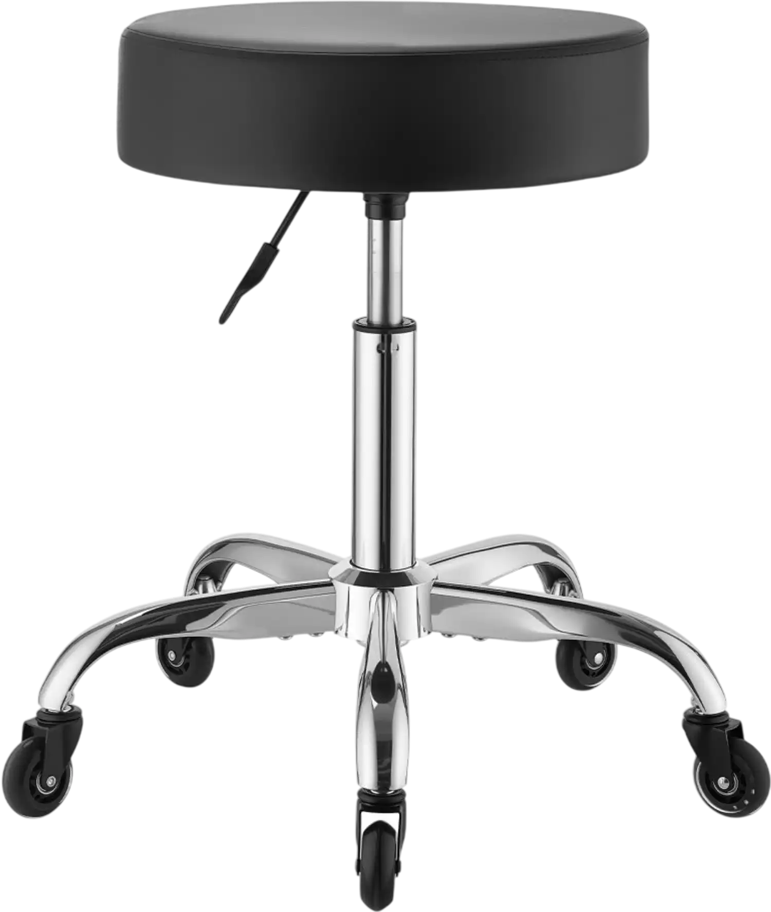 Vevor Rolling Stool Height Adjustable 360° Swivel Round Chair Black Ne ...