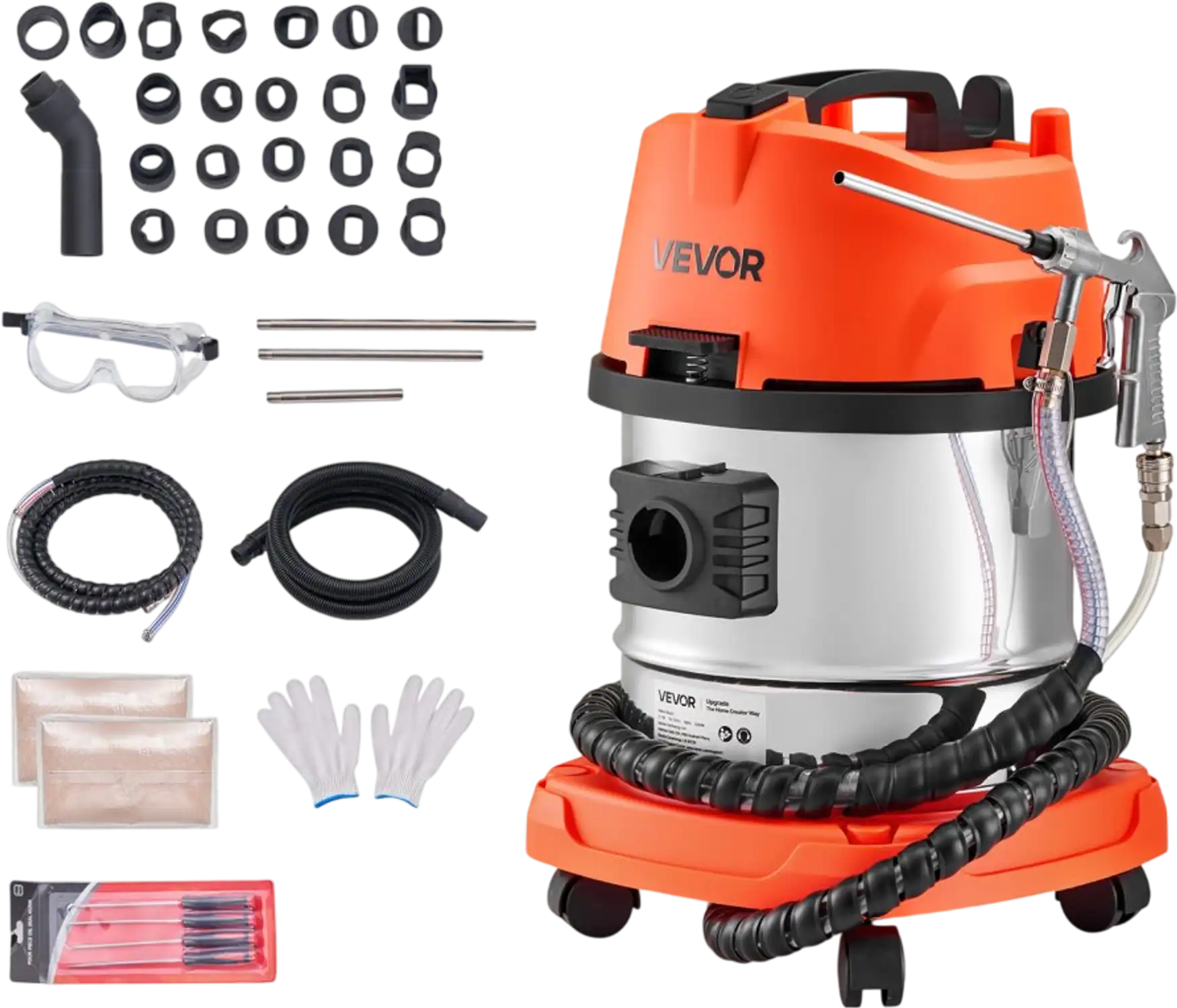 Vevor Walnut Blaster Kit Carbon Cleaning Sand Blaster with Built-in Va ...