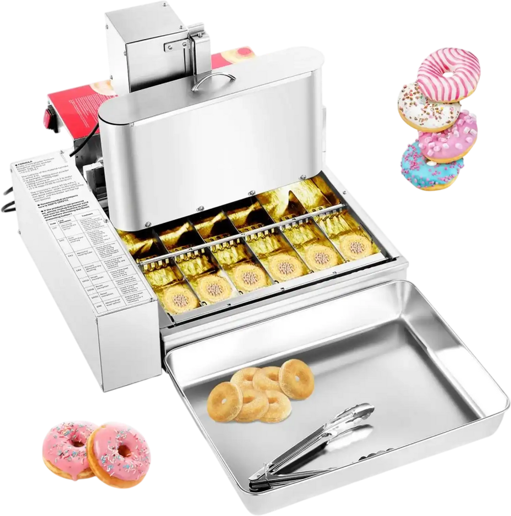 Vevor Donut Maker Commercial Automatic 6-Row 360 pcs/hour Stainless St ...