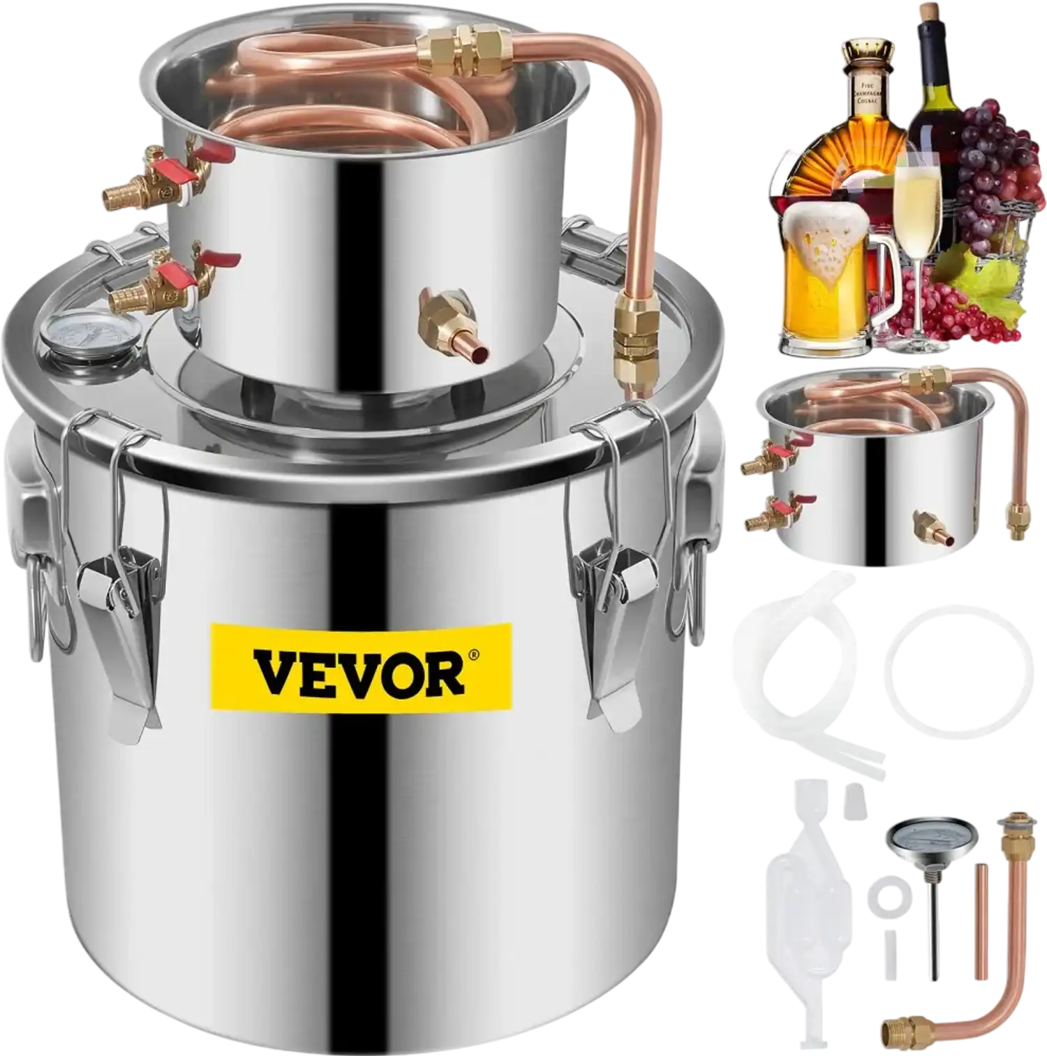Vevor Distiller 5 Gal 21 L Stainless Steel Alcohol Water Distiller New ...