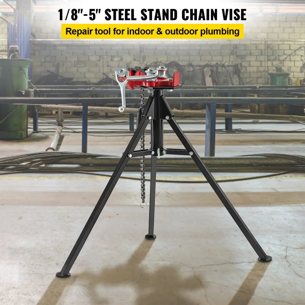 Vevor Pipe Vise Tripod Chain Vise Stand 1/8"-5" Capacity New – FactoryPure