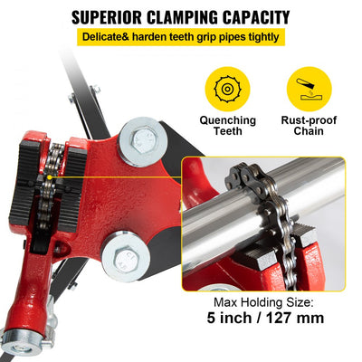 Vevor Pipe Vise Tripod Chain Vise Stand 1/8"-5" Capacity New – FactoryPure