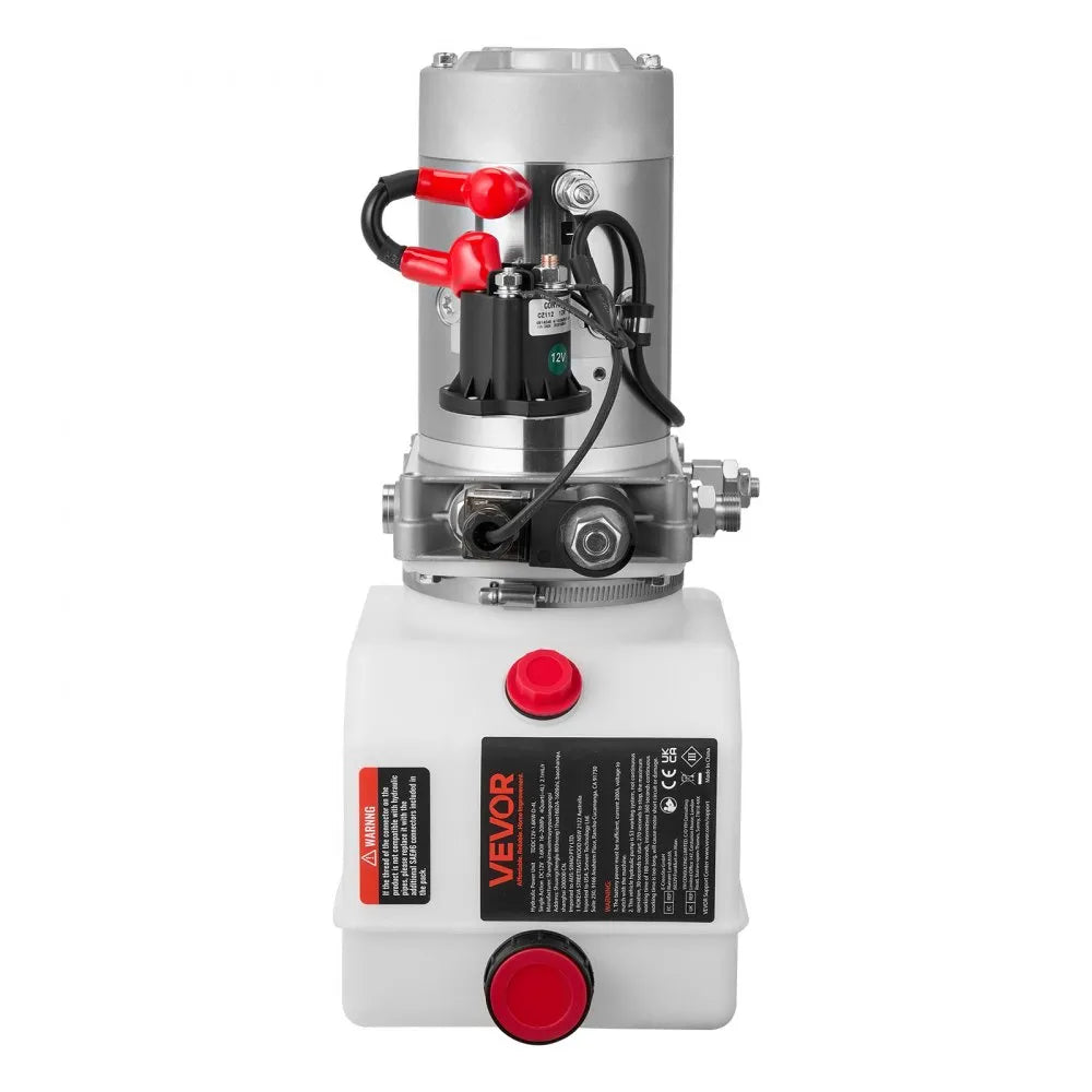 Vevor Hydraulic Power Unit 12V 4 Quart Single Acting Dump Trailer Pump ...