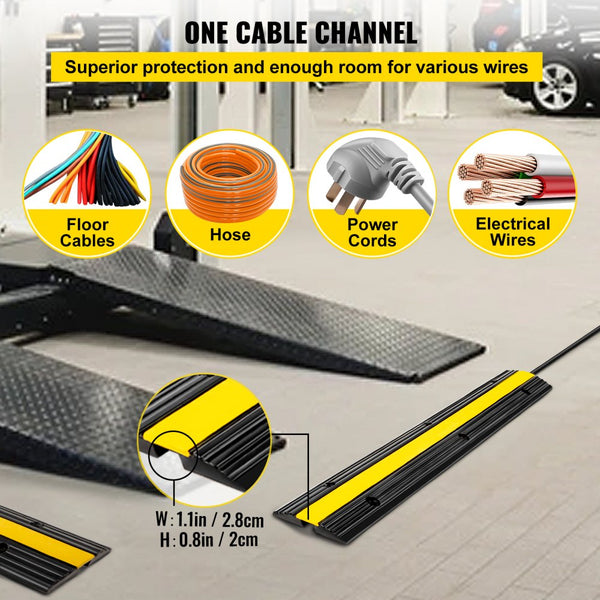 Vevor Cable Protector Ramp 4 Pack 1-Channel Heavy Duty 40" New ...