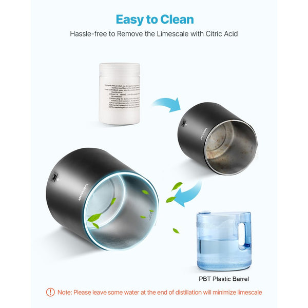 Vevor Water Distiller 6 L 1.6 Gallon Countertop Pure Water Purifier Bl ...