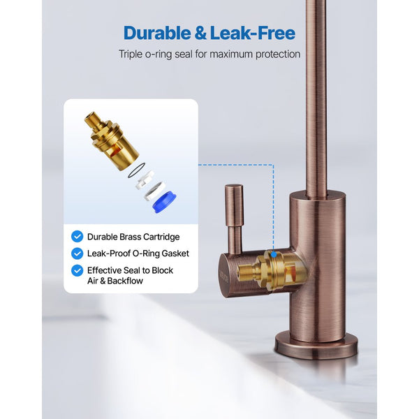 Vevor Drinking Water Faucet Antique Bronze Lead-Free RO Filter Faucet ...