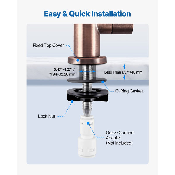 Vevor Drinking Water Faucet Antique Bronze Lead-Free RO Filter Faucet ...