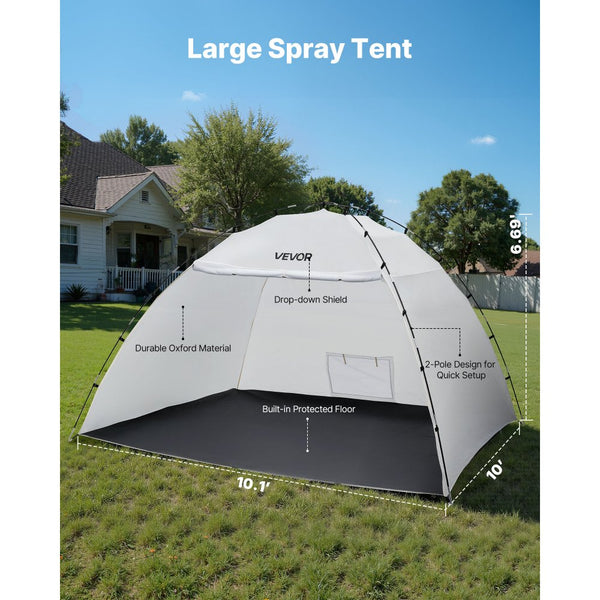 Vevor Paint Booth Tent Portable Spray Shelter with Built-In Floor & Me ...