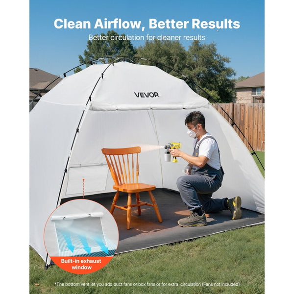 Vevor Paint Booth Tent Portable Spray Shelter with Built-In Floor & Me ...