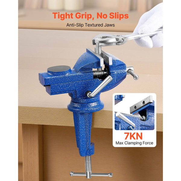 Vevor Bench Vise 3" Portable Workbench Vice with 360° Swivel Base New ...
