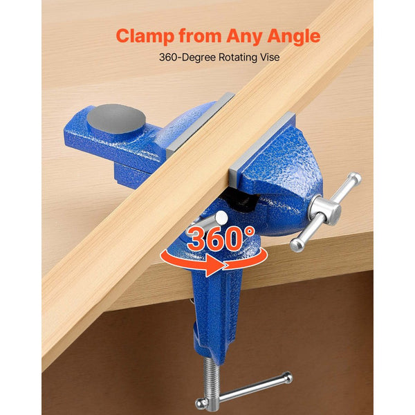 Vevor Bench Vise 3" Portable Workbench Vice with 360° Swivel Base New ...