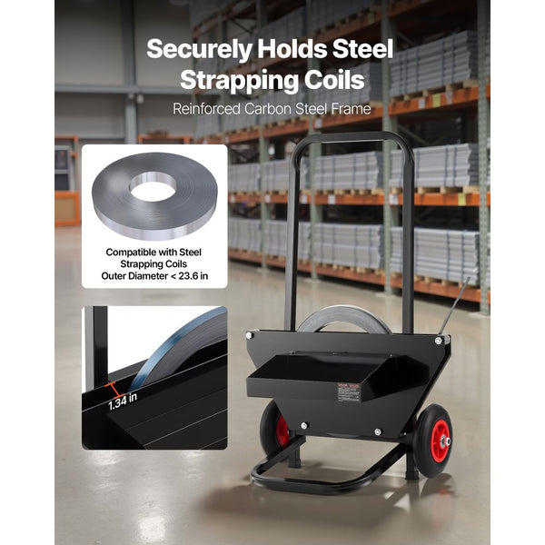 Vevor Strapping Cart Steel Banding Dispenser for 23.6" Core Coils New ...