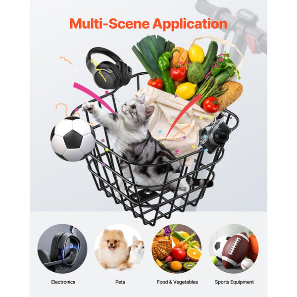 Vevor Bike Basket Front Electric Scooter Basket with Fixed Bracket New ...