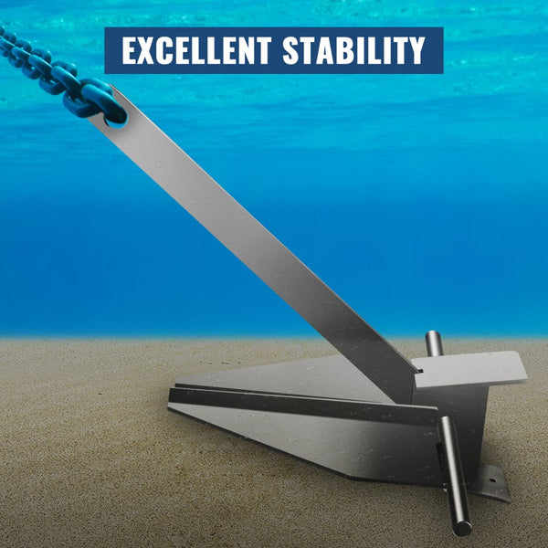 Vevor Boat Anchor Kit 8.5 lb Fluke Style Galvanized Steel New – FactoryPure