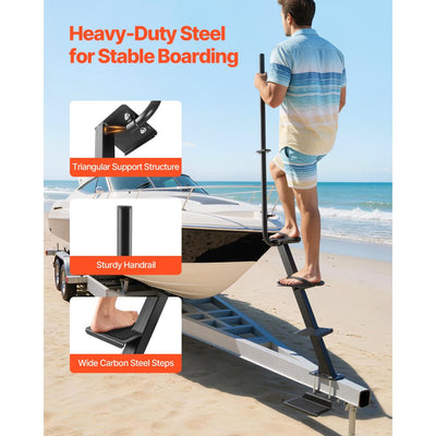 Vevor Boat Trailer Steps 4-Step Heavy-Duty Ladder with Handle New ...