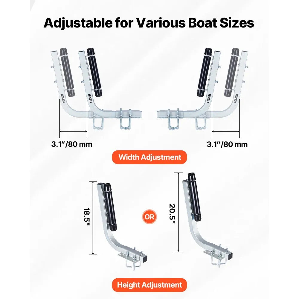 Vevor Boat Trailer Guides Adjustable Roller Guide-Ons for V-Hull Boats ...