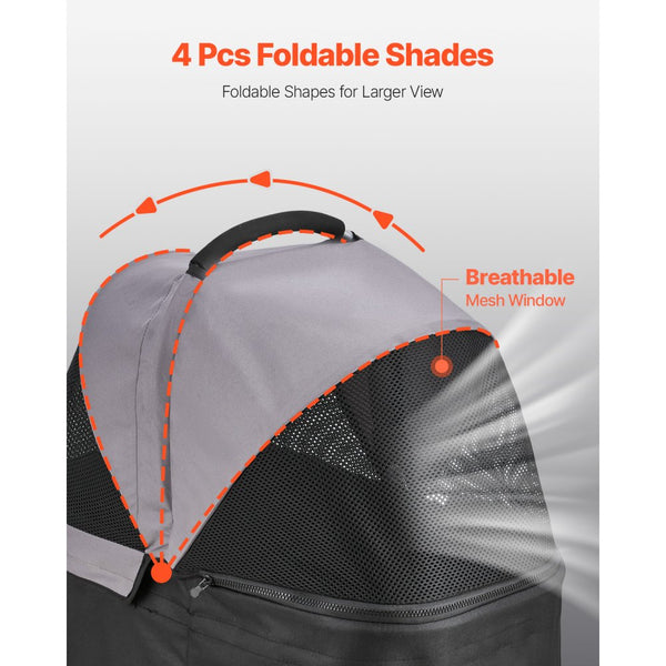 Vevor Pet Stroller Foldable 4-Wheel Detachable Carrier 35 lbs New ...