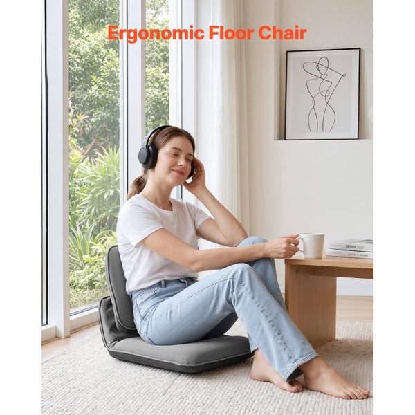Vevor Floor Chair 5-Position Folding Gaming Chair with Ergonomic Back ...