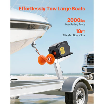 Vevor Electric Boat Winch 12V 2000 lbs Trailer New – FactoryPure