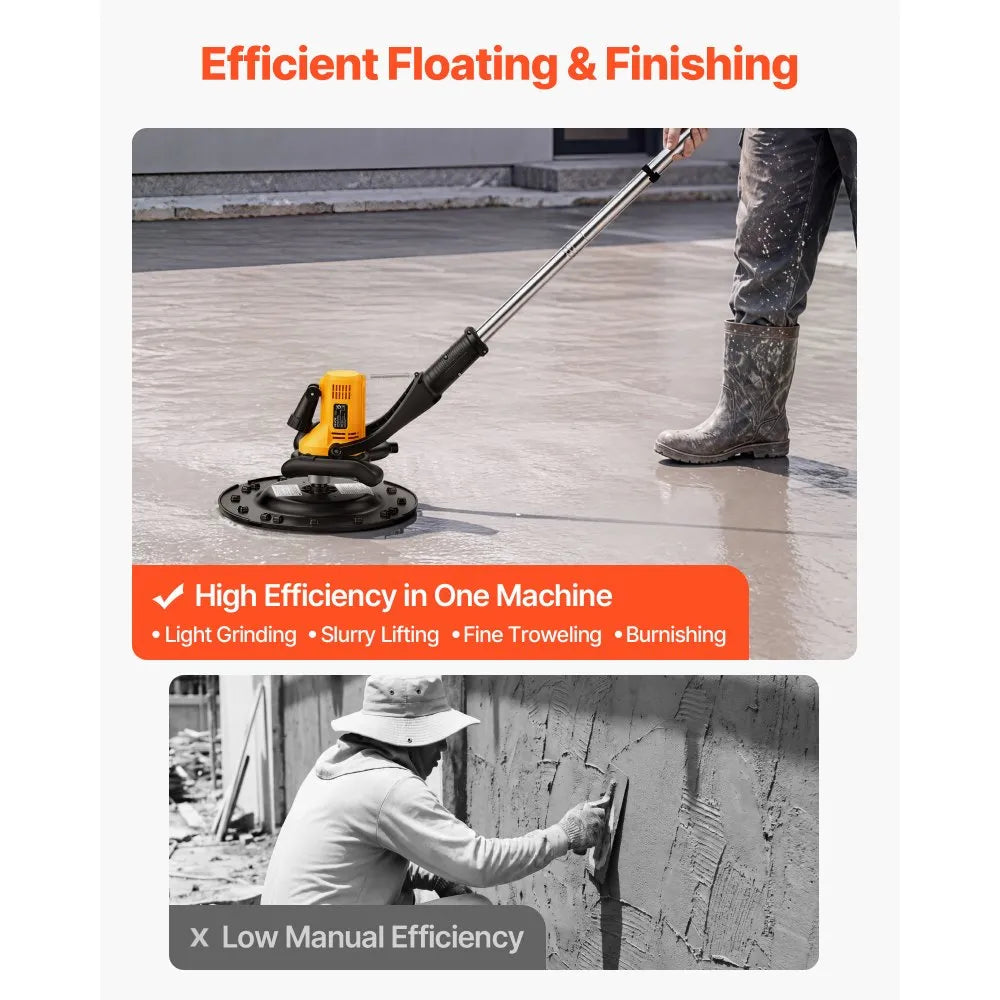 Vevor Power Trowel Electric Concrete Finishing Machine with Mixing Rod ...