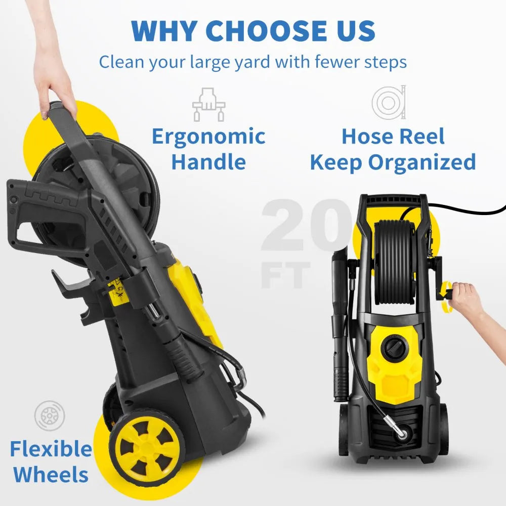 Vevor Pressure Washer Electric 2000 PSI 1.65 GPM with Hose Reel New ...