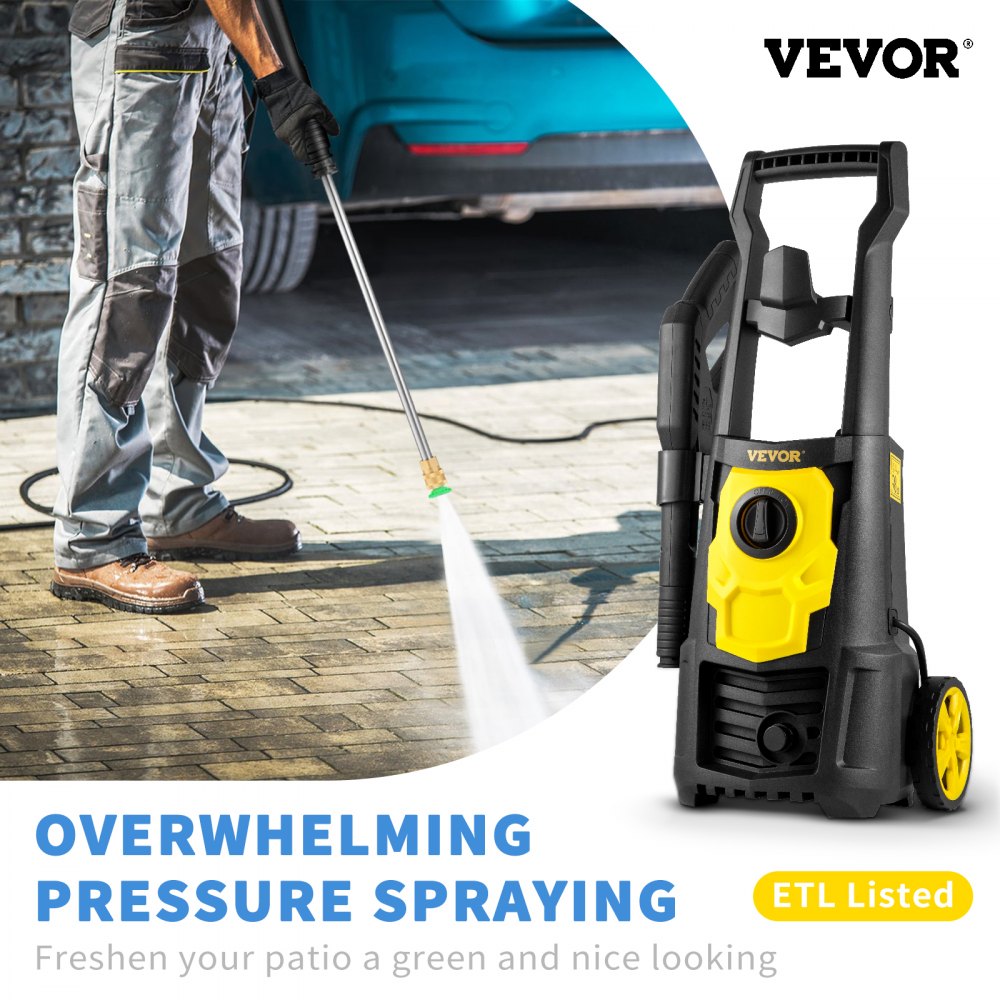 Vevor Pressure Washer Electric 2000 PSI 1.76 GPM Portable Power Washer ...