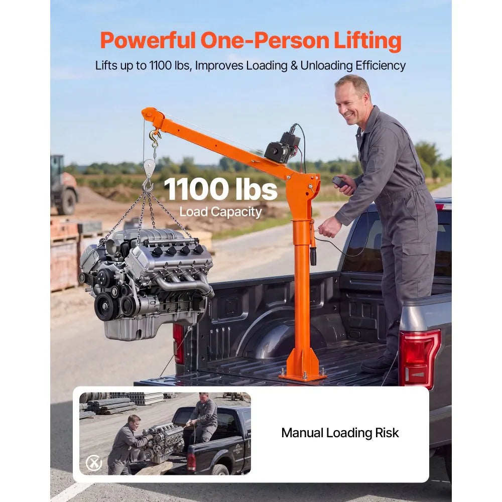 Vevor Truck Crane Electric Pickup Bed Jib 1100 lbs New – FactoryPure