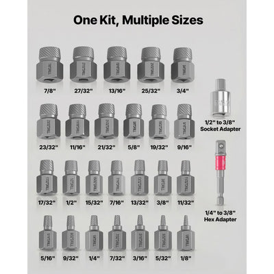 Vevor Screw Extractor Set 27-Piece Hex Multi-Spline Bolt Remover Kit N ...