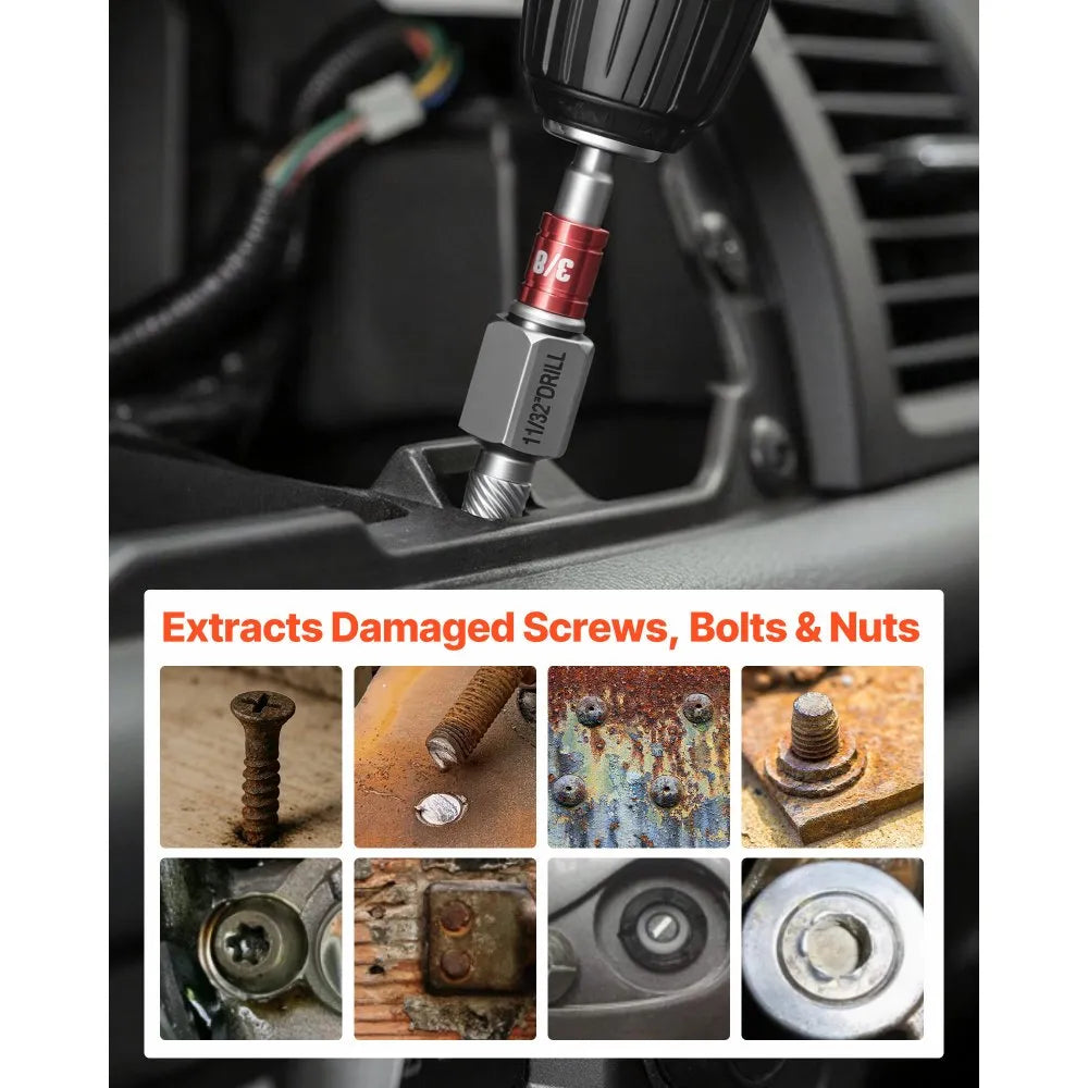 Vevor Screw Extractor Set 27-Piece Hex Multi-Spline Bolt Remover Kit N ...