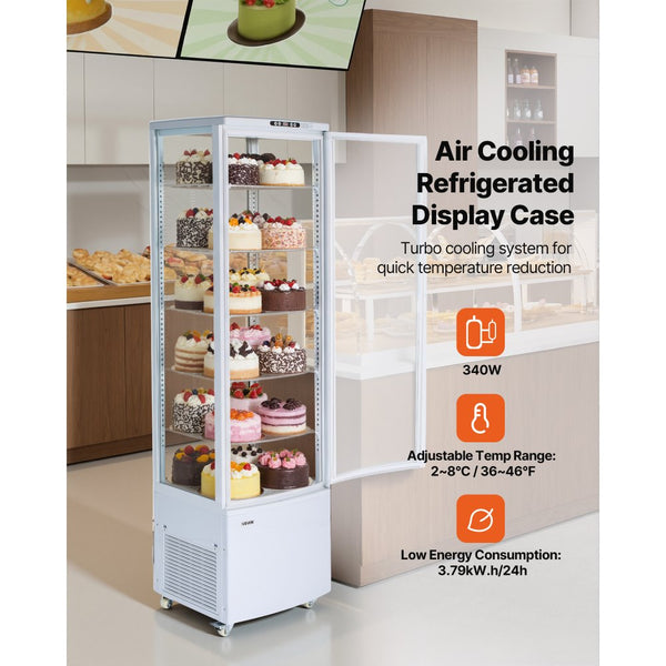 Vevor Refrigerated Display Case 9.8 Cu. Ft. 5-Tier Commercial Cake Ref ...