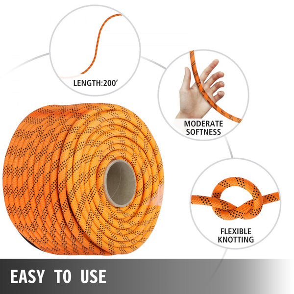 Vevor Polyester Rope 7/16" x 200' Load and Pulling Rope New – FactoryPure