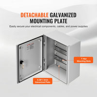 Vevor Electrical Enclosure Box Fiberglass NEMA 4X 12 x 10 x 6" Wall-Mo ...