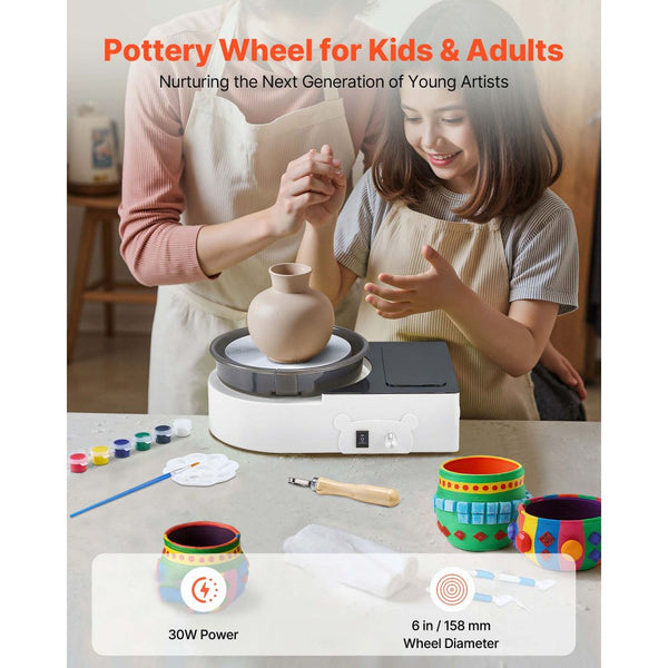 Vevor Pottery Wheel Mini 6" Electric Clay Wheel for Kids and Adults Wh ...