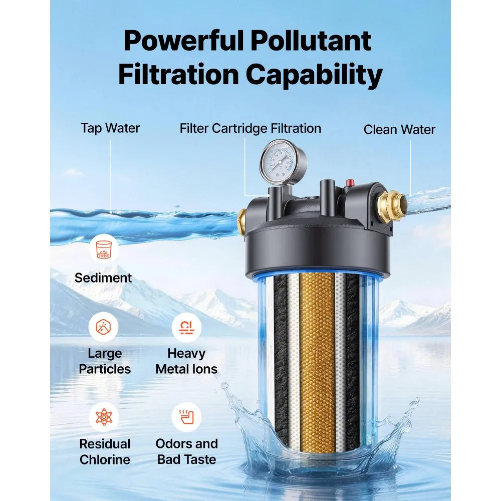 Vevor RV Water Filter System 0.5-Micron Premium Water Filtration Repla ...