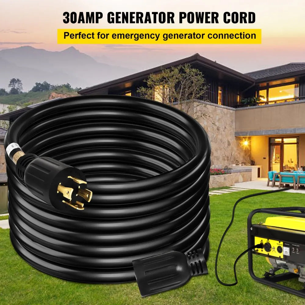 Vevor Generator Extension Cord 50' 30 Amp Twist Lock Power Cord New ...