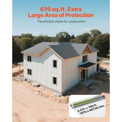Vevor House Wrap 4.5' x 150' Waterproof Breathable Vapor Barrier New ...