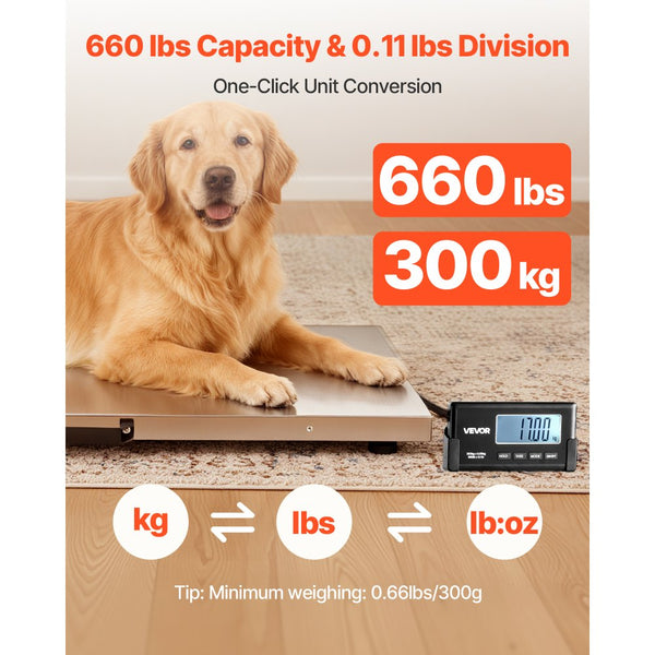 Vevor Shipping Scale 660 lbs Digital Postal Scale with LCD Display New ...