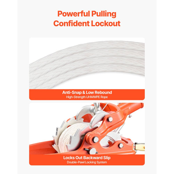 Vevor Rope Puller 6614 lbs 35' Heavy Duty Ratchet Power Puller New ...
