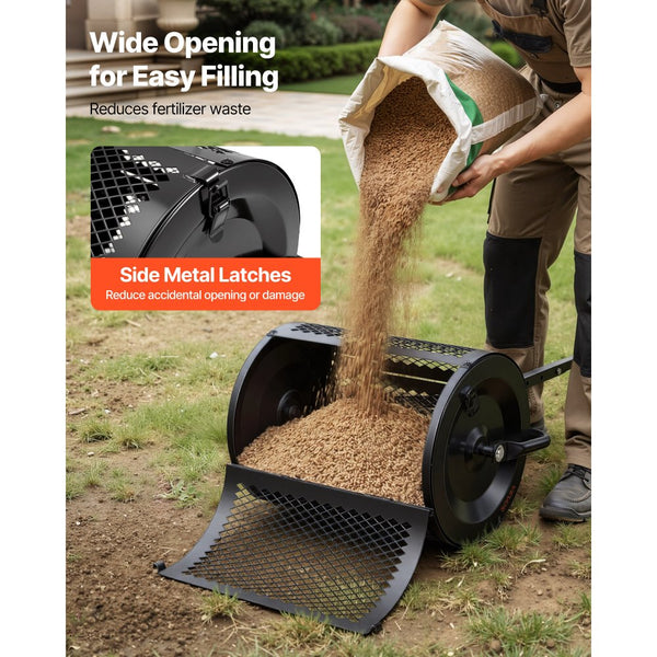 Vevor Compost Spreader 16.5" Peat Moss Roller Lawn Spreader New ...