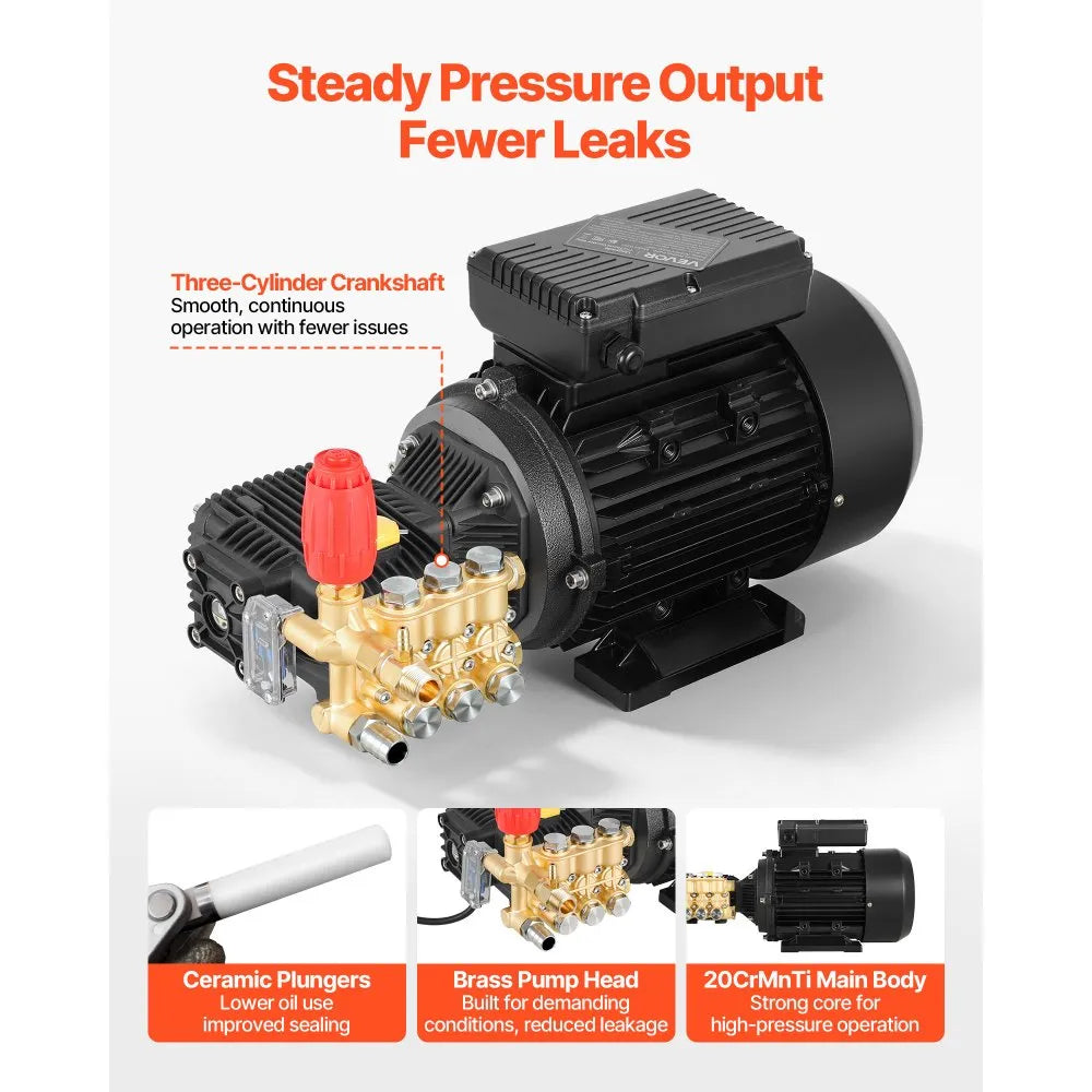 Vevor Pressure Washer Pump Kit Electric 1950 PSI 3.2 GPM Triplex with ...