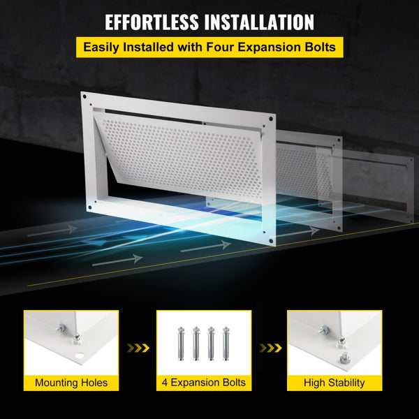 Vevor Flood Vent 8" x 16" Crawl Space Foundation Wall Vent White New ...