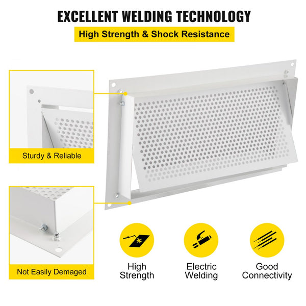 Vevor Flood Vent 8" x 16" Crawl Space Foundation Wall Vent White New ...