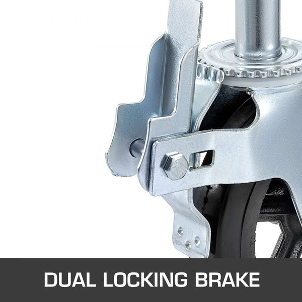 Vevor Scaffolding Casters 8" x 2" Swivel with Dual Locking Brake 4-Pac ...
