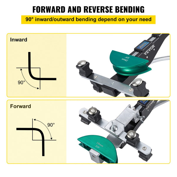 Vevor Tube Bender Copper Pipe Ratcheting 1/4"-7/8" 90 Degree New ...