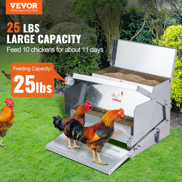 Vevor Poultry Feeder Automatic Chicken Feeder 25 lbs Capacity New ...